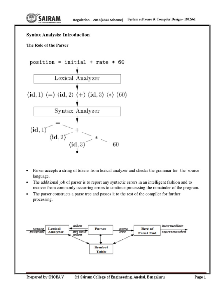 Module 3 Ss And Cd Lecture Notes 18cs61 Pdf Parsing Linguistics