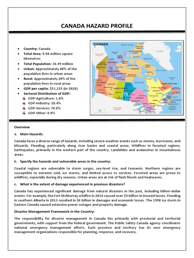 Canada Hazard Profile and Management Strategies | PDF