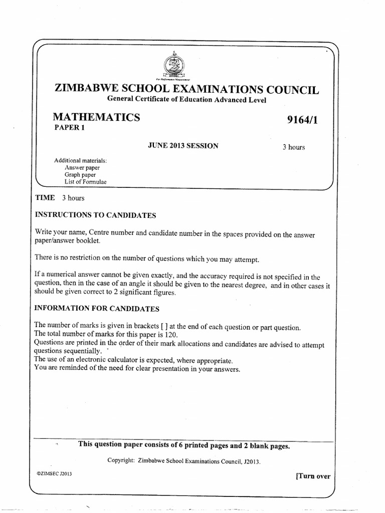 June 2013 Maths p1 | PDF