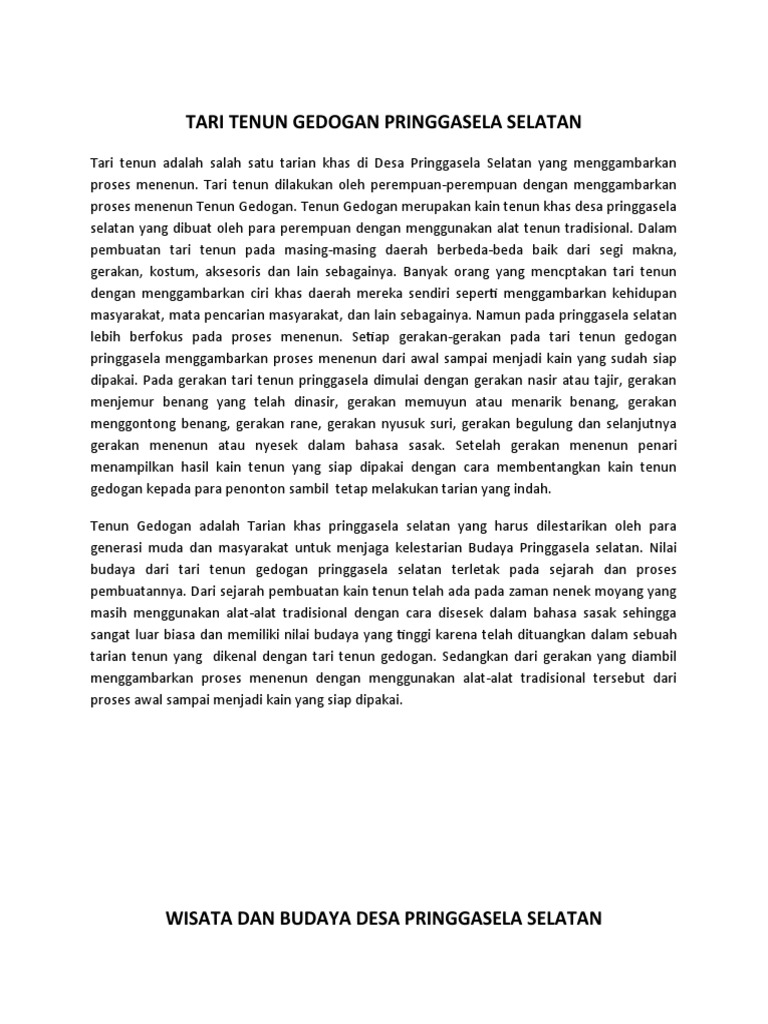 Tari Tenun | PDF | Seni