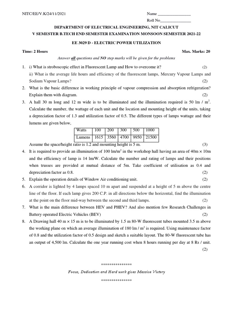 EE 3029 D - End Sem - EPU - 2021-22 | PDF