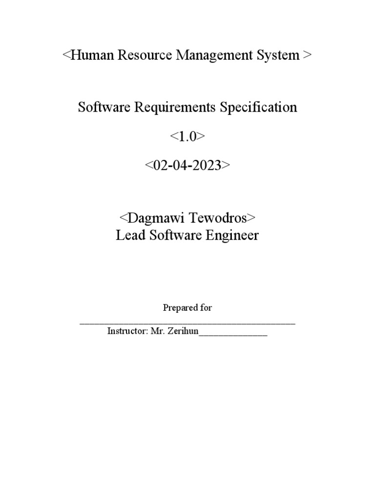 Software - Requirenments On HRMS | PDF