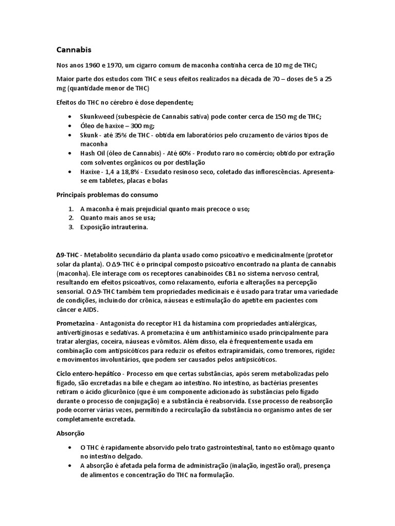 Cannabis Pdf Tetraidrocanabinol Cannabis Droga