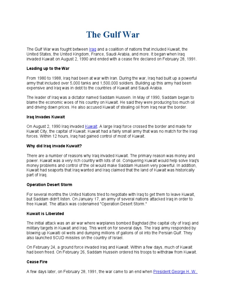 The Gulf War | PDF | Gulf War | Iraq War