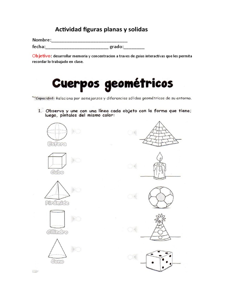 Actividad Figuras Planas y Solidas | PDF
