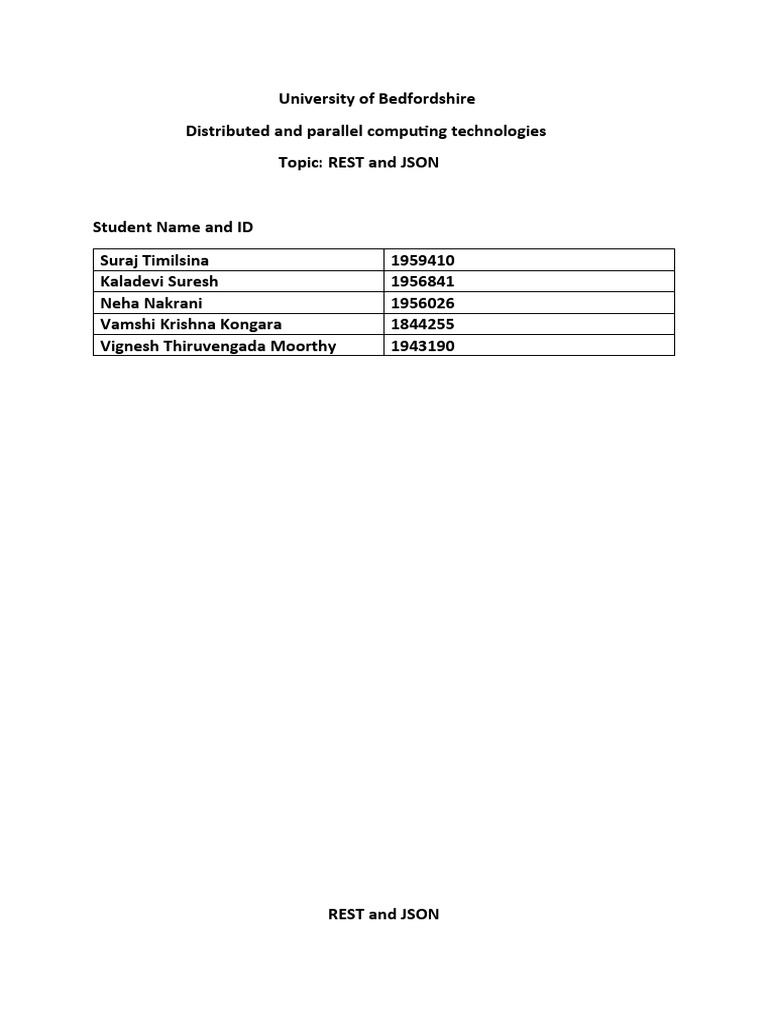 Rest And Json Final Document Pdf Representational State Transfer Hypertext Transfer Protocol