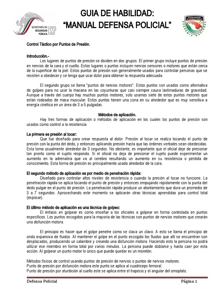 Guía de Control Policial Táctico | PDF | Mano | Rodilla