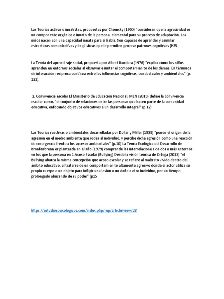 Las Teorías Activas o Innatistas | PDF | Aprendizaje | Mediación