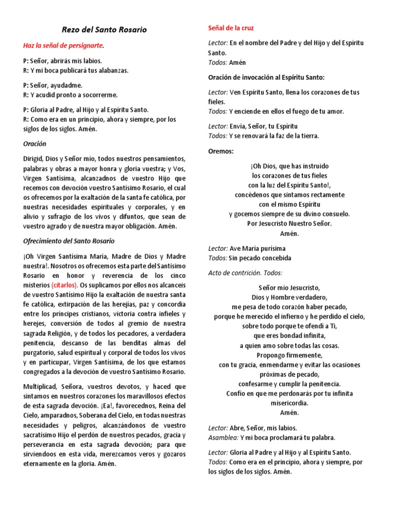 Rezo Del Santo Rosario | PDF