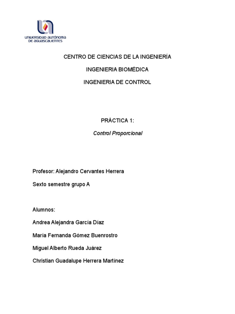 Practica 1 Control | PDF | Ingeniería de control | Realimentación