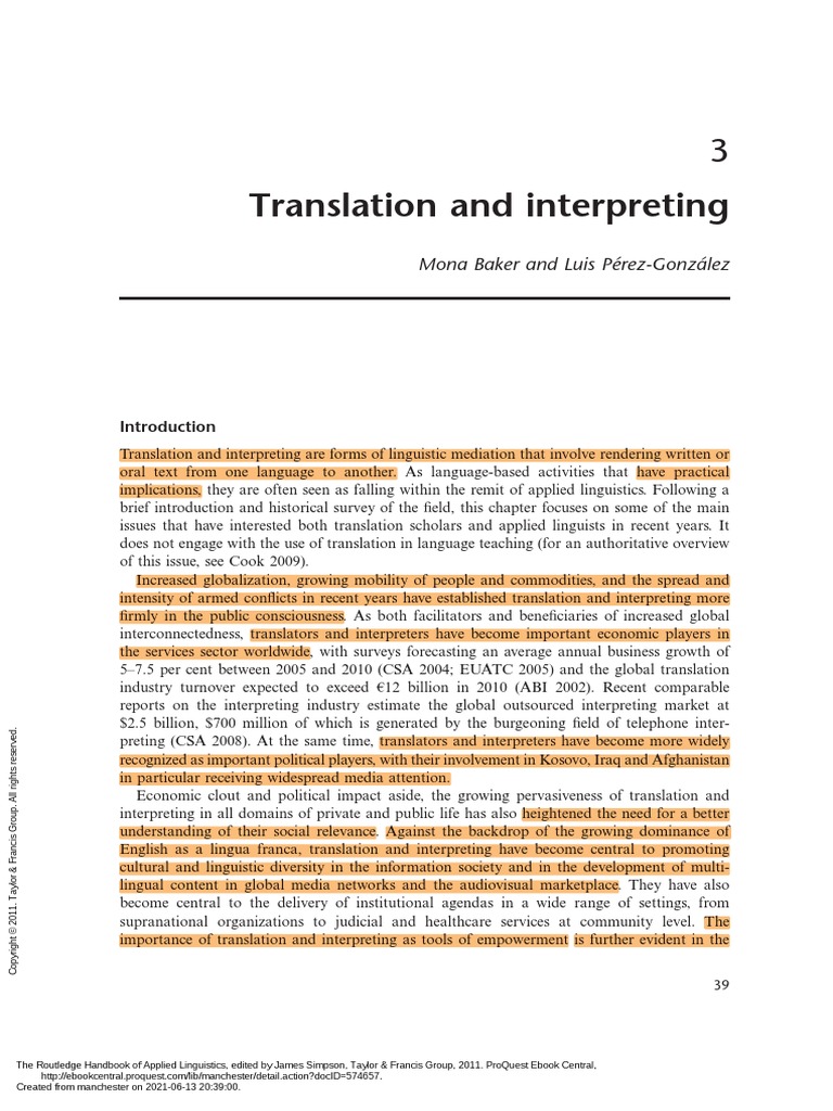 2011 Translation and Interpreting | PDF | Translations | Linguistics
