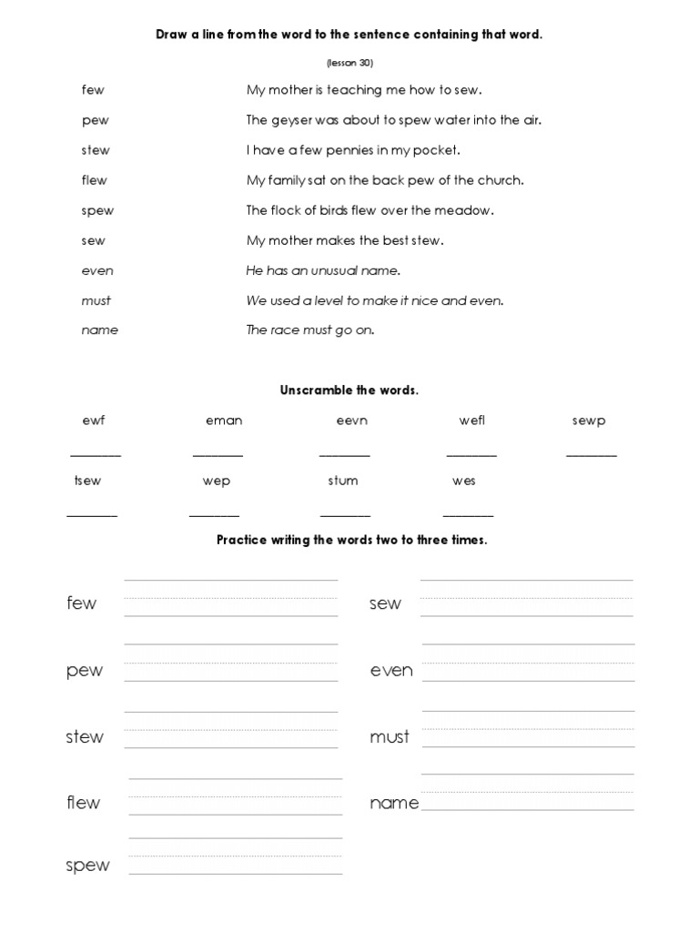 Lesson 30: Spelling Practice | PDF