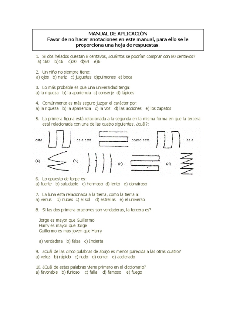 Cuadernillo de Aplicacion Test de Novis | PDF