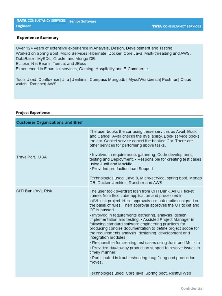 Senior Software Engineer Profile | PDF | Spring Framework | Java (Programming Language)