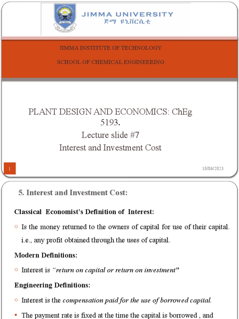 Interest and Investment Cost Overview | PDF | Interest | Present Value
