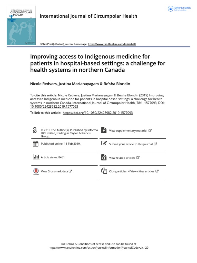 Indigenous Medicine Access in NWT Hospitals | PDF | Self-Improvement