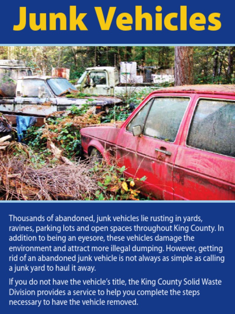 Junk Vehicle Flyer | PDF | Scrap | Municipal Solid Waste
