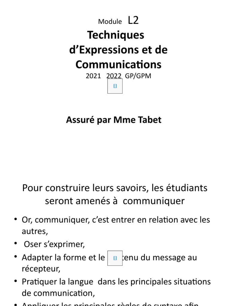 Cours 1 L2 Technique Communication | PDF