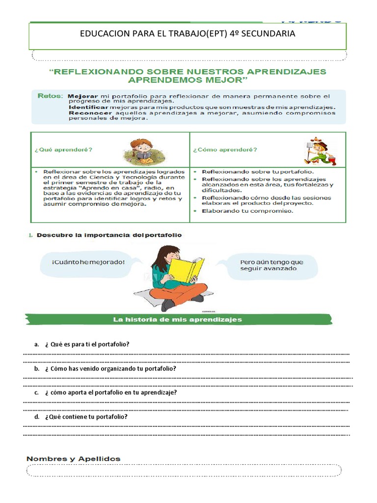 FICHA DE AUTOEVALUACION DE EPT-cuarto | PDF | Aprendizaje | Cognición
