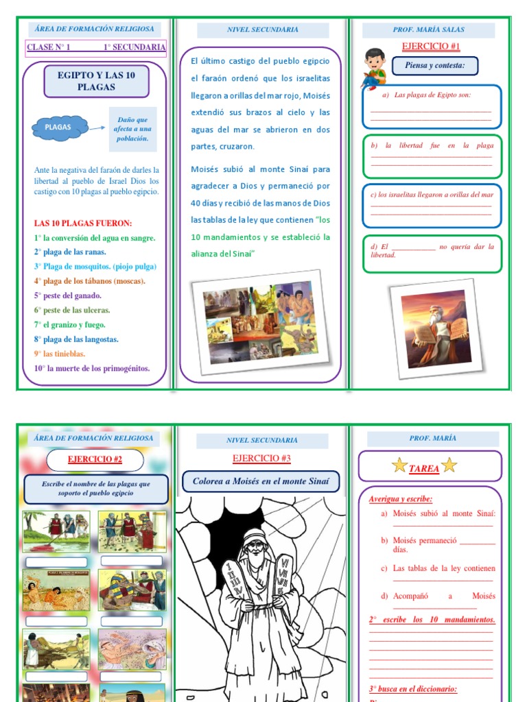 las 10 plagas de egipto 1° de secundaria | PDF