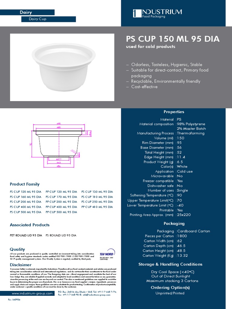 PS Cup 150 ML 95 Dia | PDF | Iso 9000 | Quality Management System