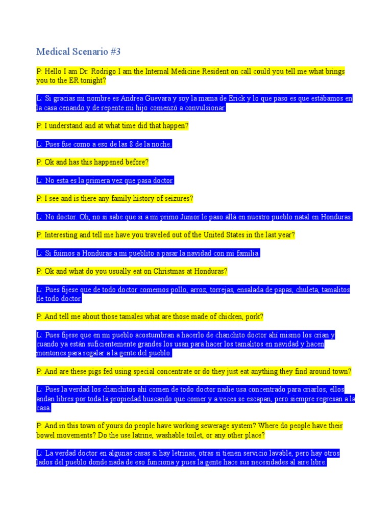 Medical Scenario #3 | PDF