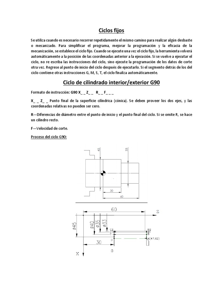 Ciclo G90 en Torno CNC: Guía Práctica | PDF | Tecnología