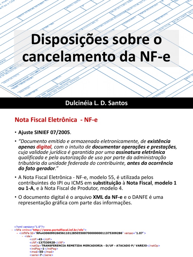 Cancelamento Da NF e | PDF | Recibo | Business