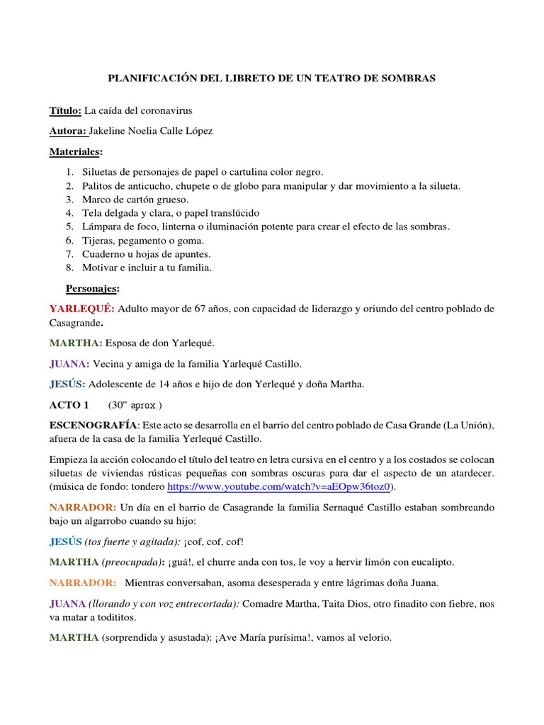 MODELO DE GUION TEATRAL | PDF