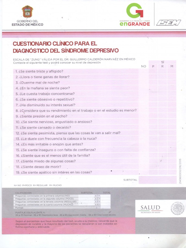 depresion cuestionario | PDF