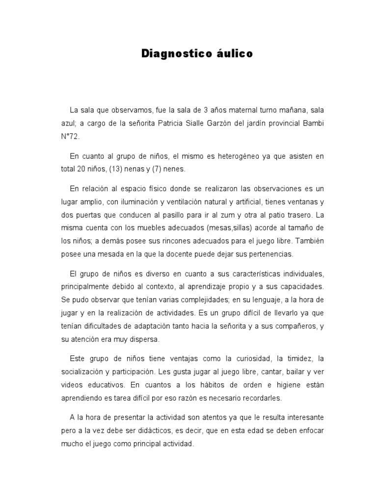 Diagnostico Áulico | PDF