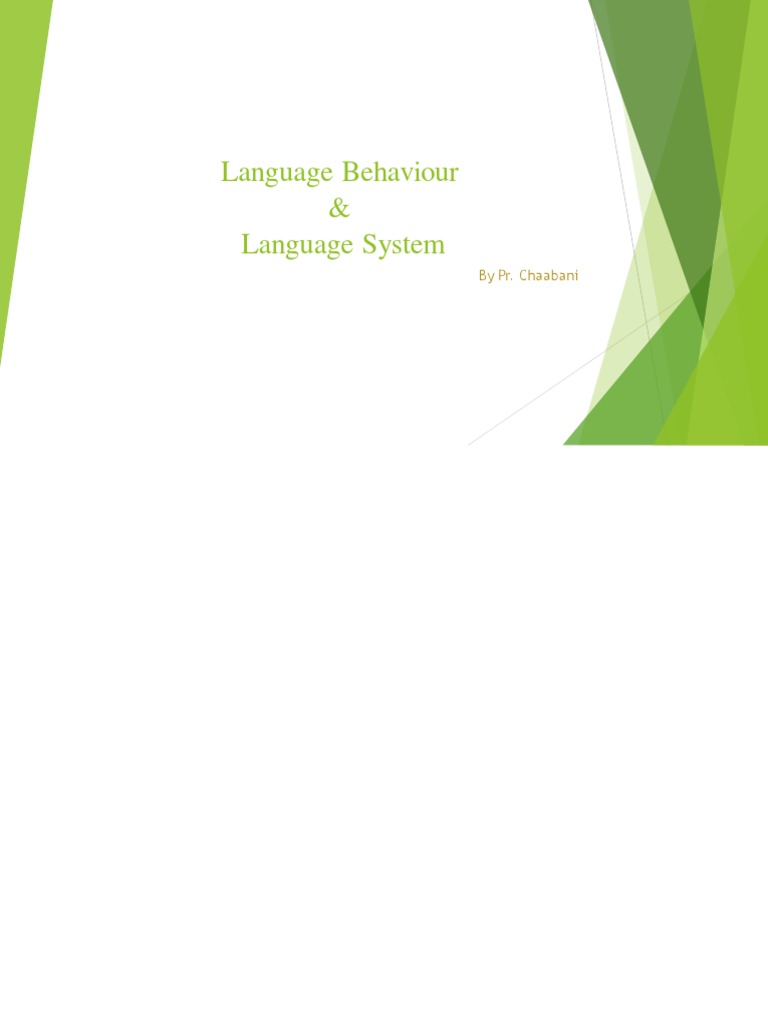 4-Language Behaviour and Language System | PDF