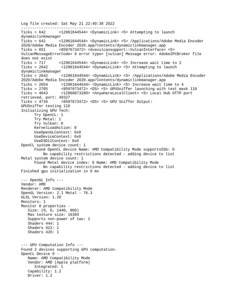 Adobe Media Encoder Log-Last | PDF | Graphics Processing Unit | Software