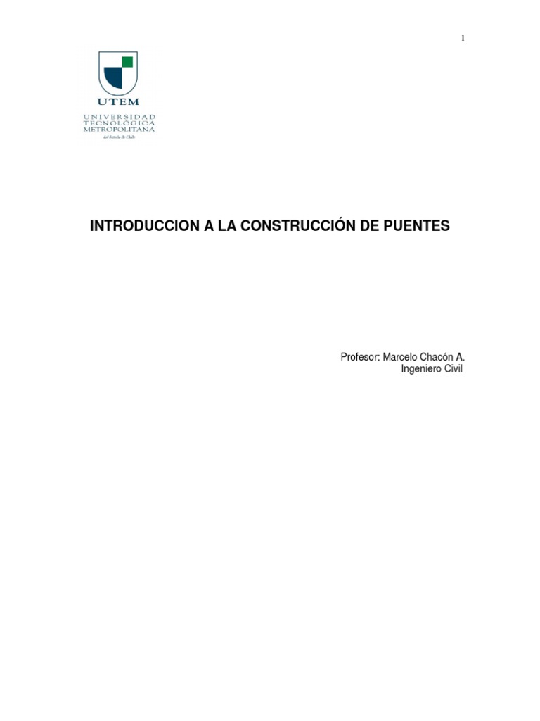 1 Introduccion Puentes Pdf Puente Ingeniero Civil