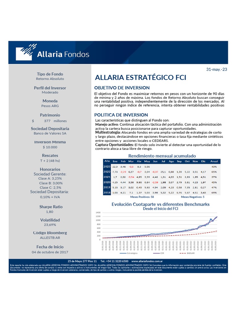 Allaria Estratégico Fci: Tipo de Fondo | PDF | Portafolio (Finanzas ...