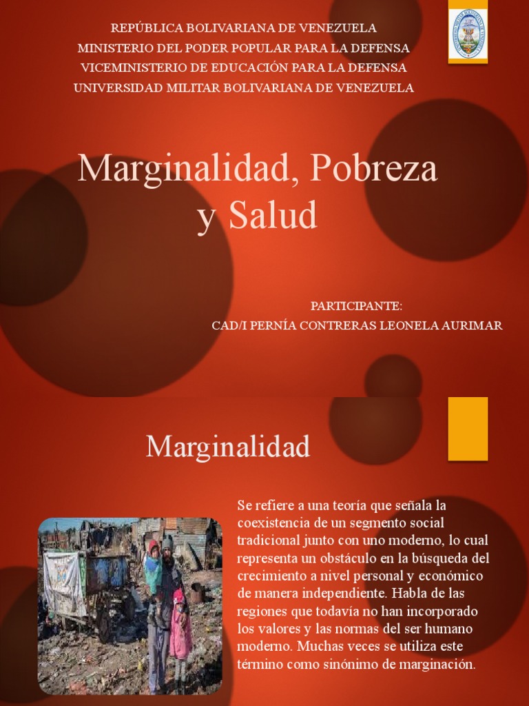 Marginalidad, Pobreza y Salud | PDF
