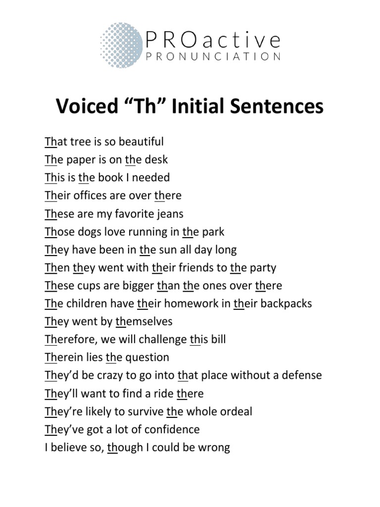 013 Part+two Voiced+th+initial+sentences | PDF