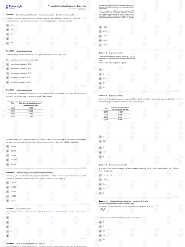 Pa PG 2PG | PDF | Sequência | Conceitos matemáticos