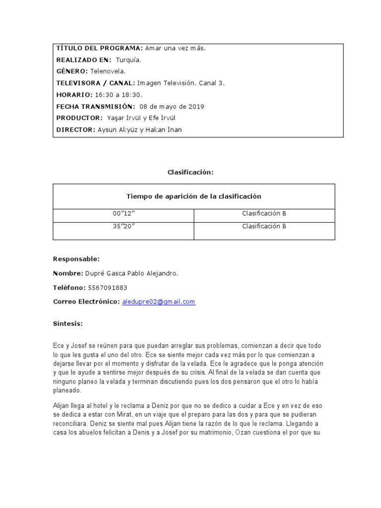 Amar Una Vez Mas - 08 Mayo 2019 - Dgpa - 47 | PDF Amar Una Vez Mas - 08 Mayo 2019 - Dgpa - 47 | PDF