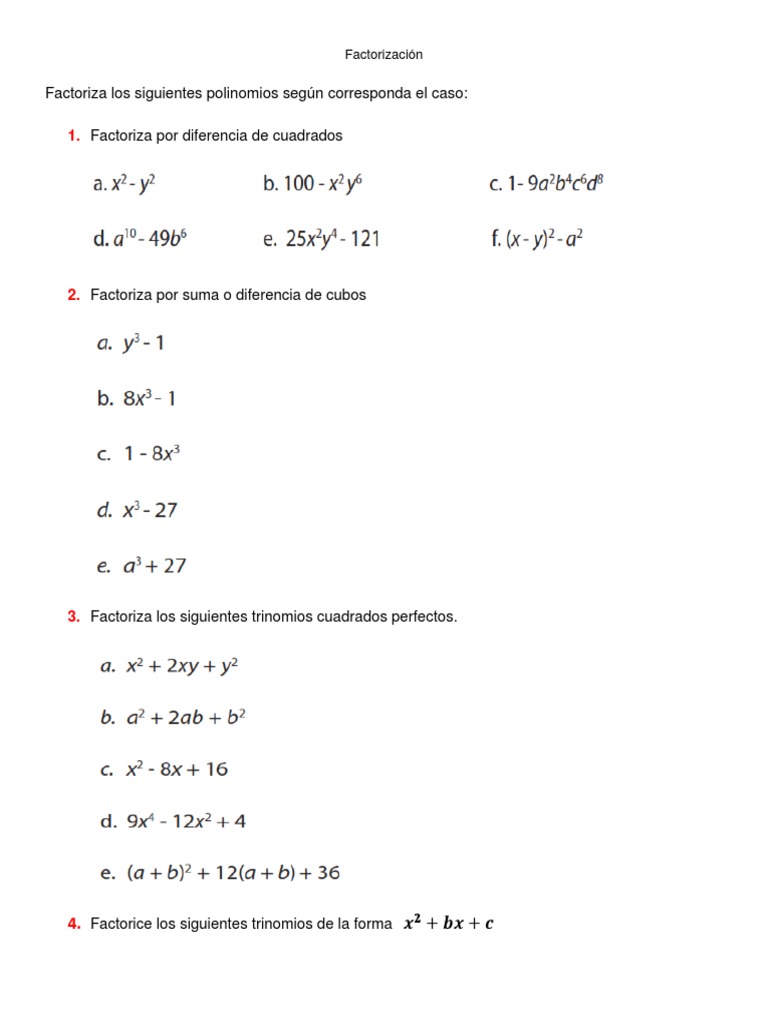 Factorizacion Ejemplos