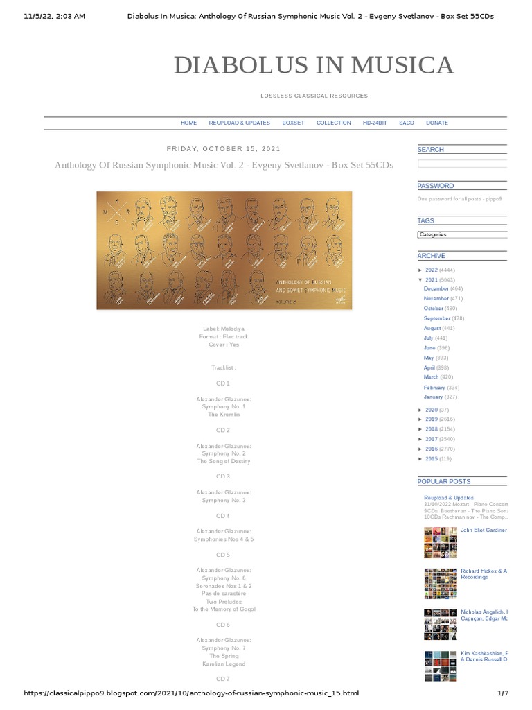 Diabolus in Musica - Anthology of Russian Symphonic Music Vol. 2 ...