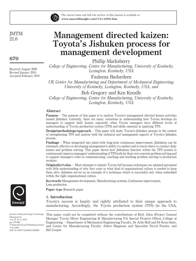 Kaizen | PDF | Lean Manufacturing | Facilitator