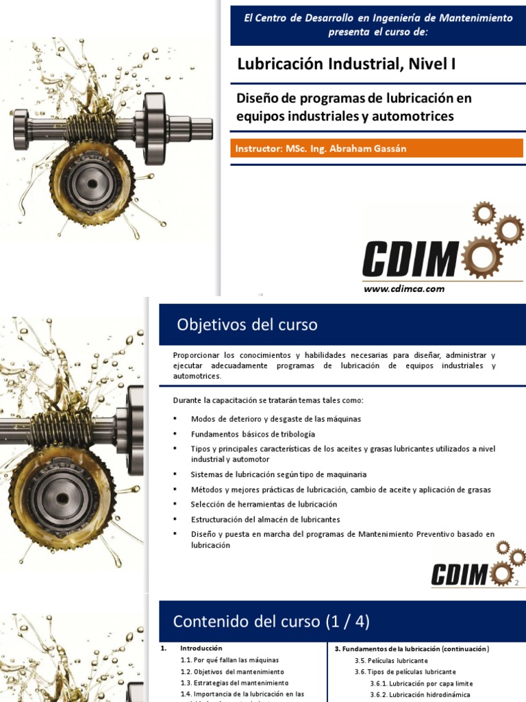 PRESENTACION DE CDIM | PDF | Lubricante | Ciencia de la superficie