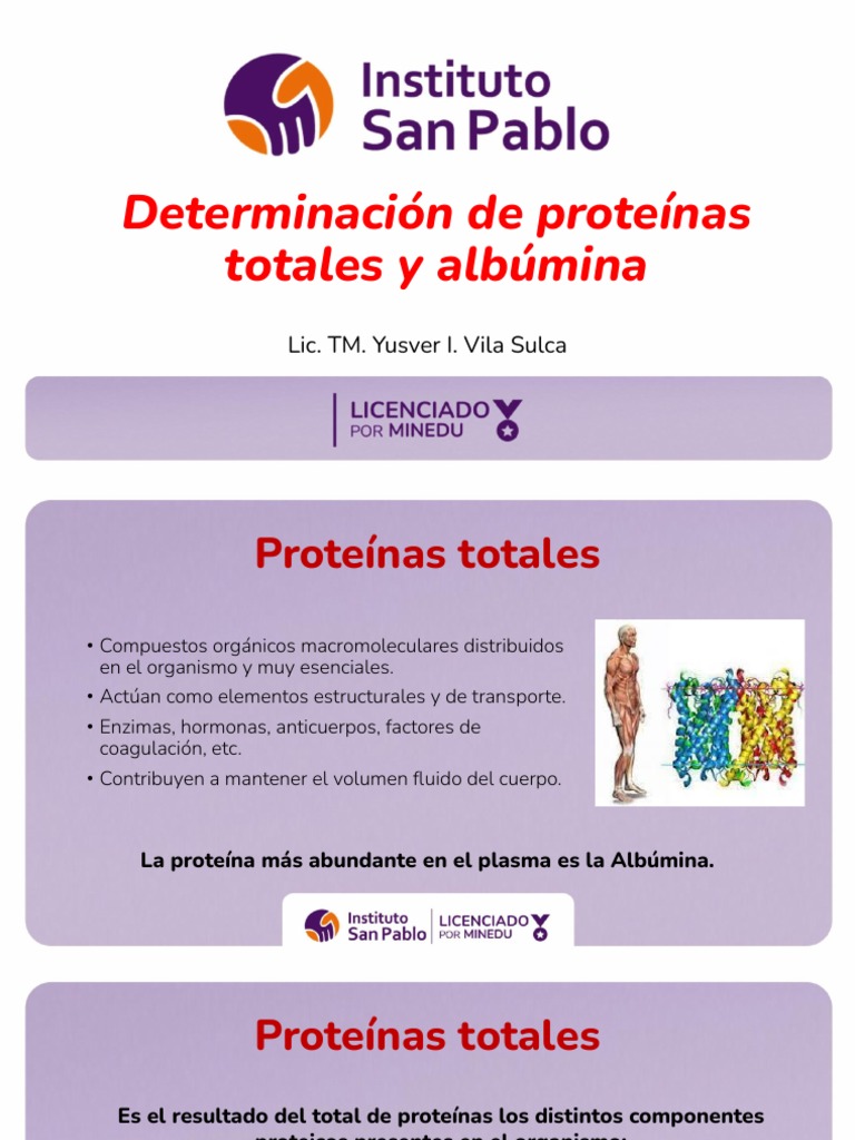 CLASE 06 - Determinación de Proteinas Totales | PDF | Proteínas ...