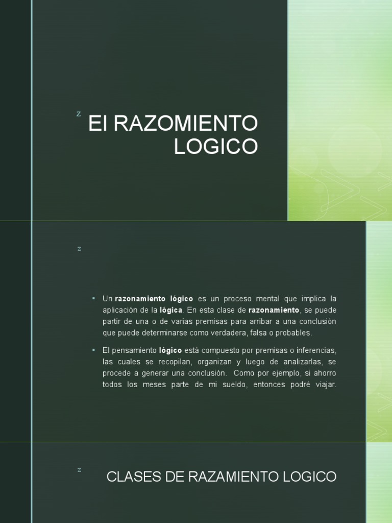 El RAZOMIENTO LOGICO | PDF | Razonamiento deductivo | Razonamiento ...
