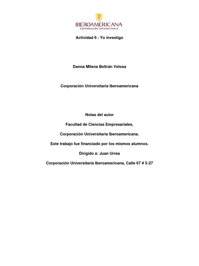 Actividad 6 - Yo Investigo | PDF