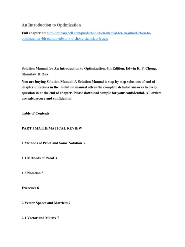 Solution Manual For An Introduction To Optimization 4th Edition Edwin K ...