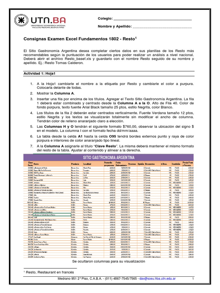 Consignas de Examen | PDF