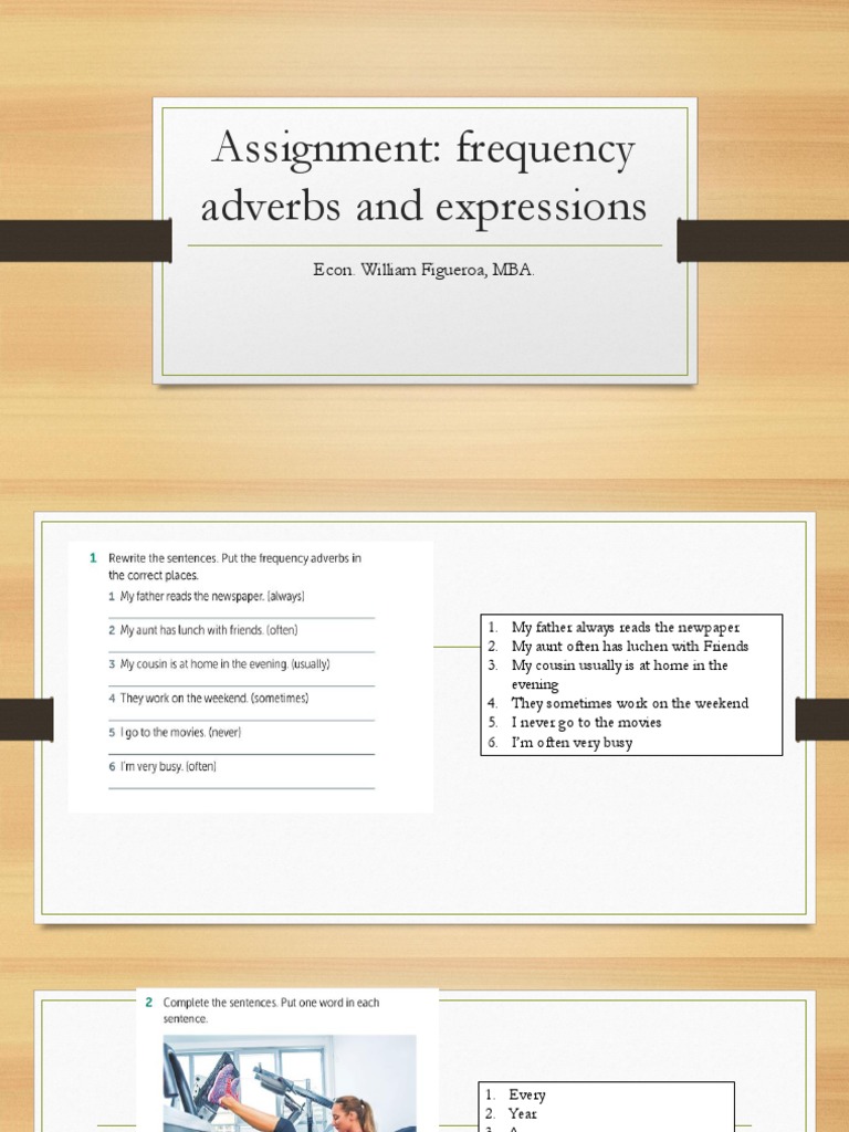 Assignment Frequency Adverbs and Expressions | PDF