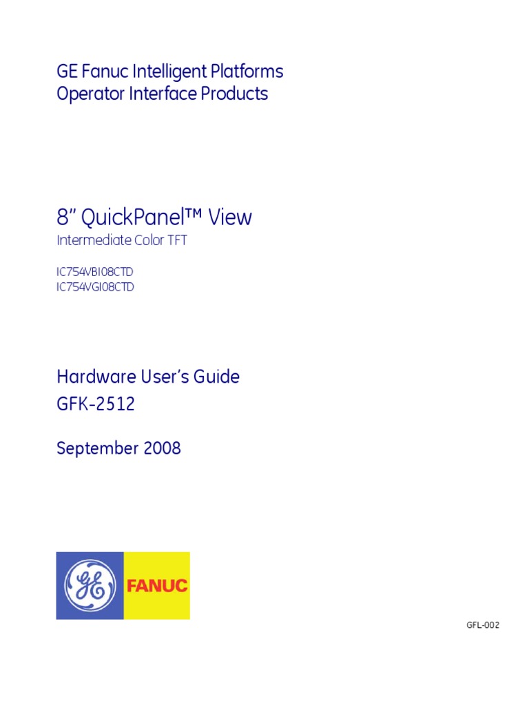8" Quickpanel™ View: Ge Fanuc Intelligent Platforms Operator Interface Products | PDF | File ...